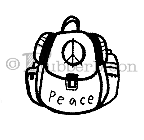Kae Pea | KP7898G - Peace Backpack- Rubber Art Stamp – RubberMoon