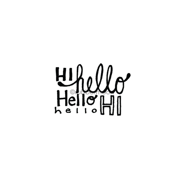 Kim Geiser | KG7427E- "Hi, Hello" - Rubber Art Stamp – RubberMoon