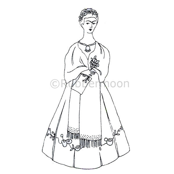 Kae Pea | KP5024H - Dear Frida - Rubber Art Stamp – RubberMoon