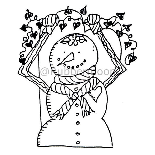 Marylinn Kelly | MK772G - Ivy Snowman - Rubber Art Stamp – RubberMoon